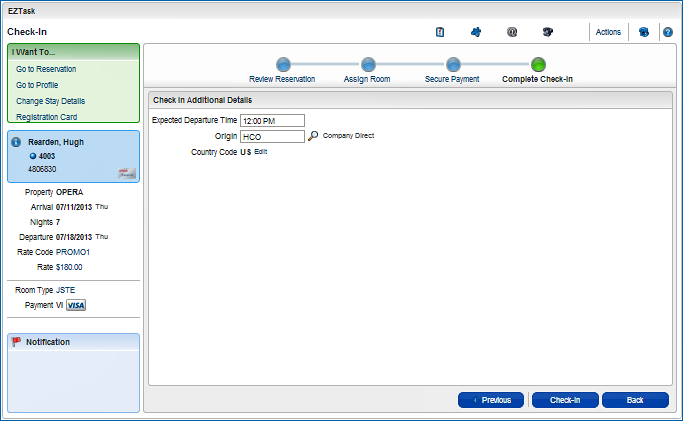 EZTask - Check In - Complete Check-In Step