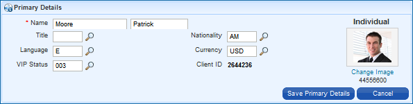 Profile - Primary Details