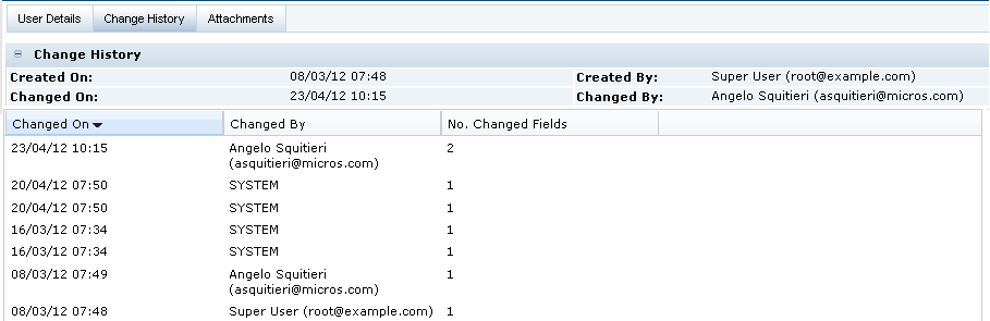 Change History Logs