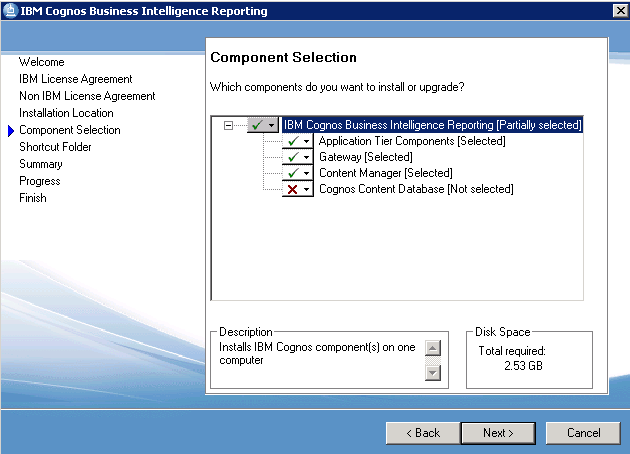 Install the Cognos 10.2.2 software
