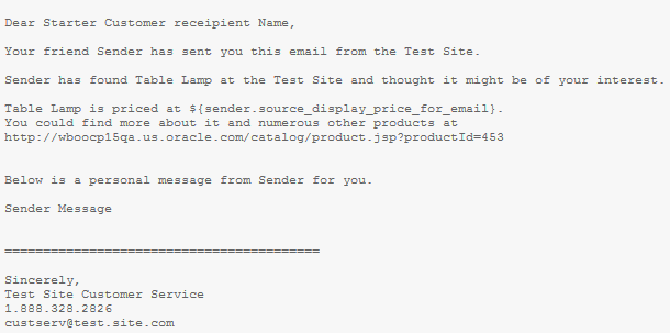 Email A Friend Email Template