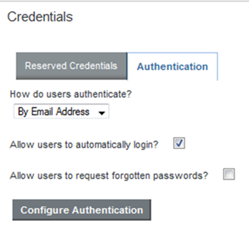 Configuring authentication settings for users