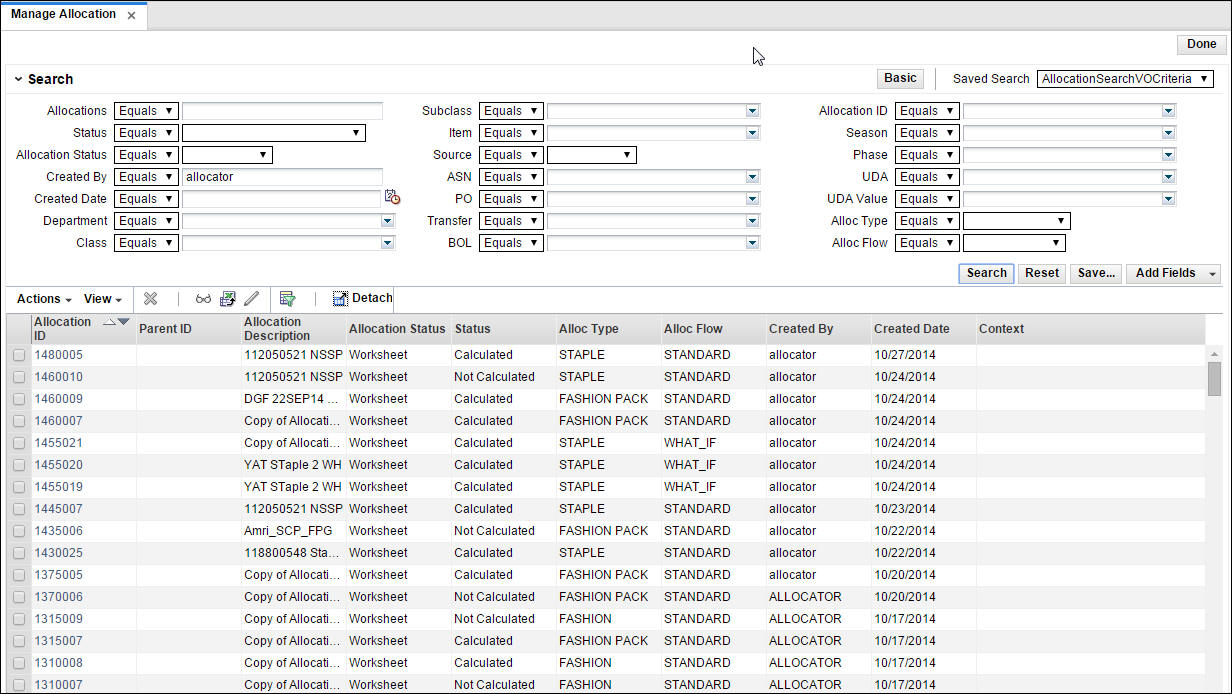 Managing Allocations