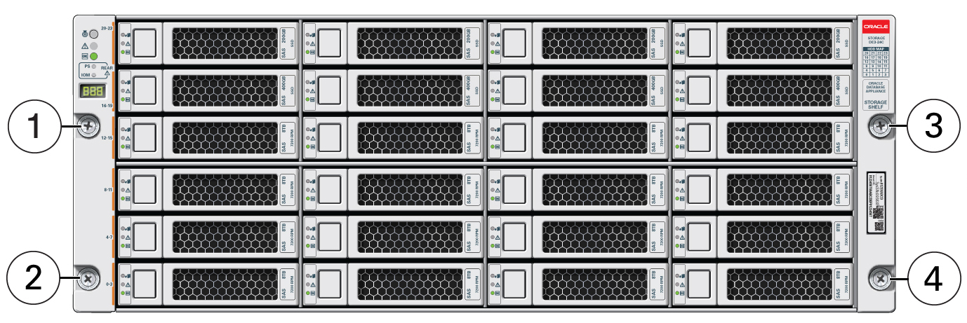 Instalación de un estante de discos DE3-24C - Guía de instalación de Oracle® ZFS Storage Appliance
