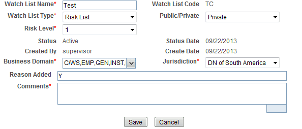 Managing Watch List Management