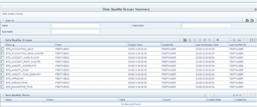 Data Quality Groups for Staging Tables