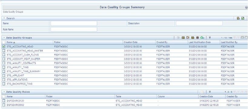 Data Quality Groups for Staging Tables