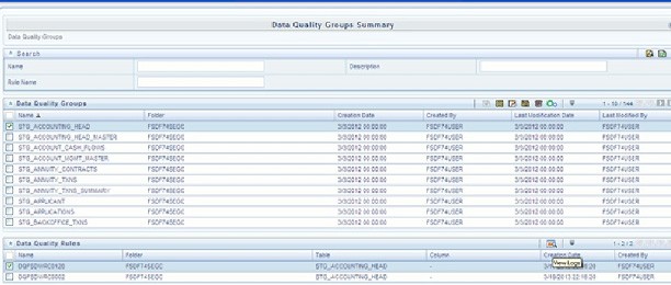 Data Quality Groups for Staging Tables