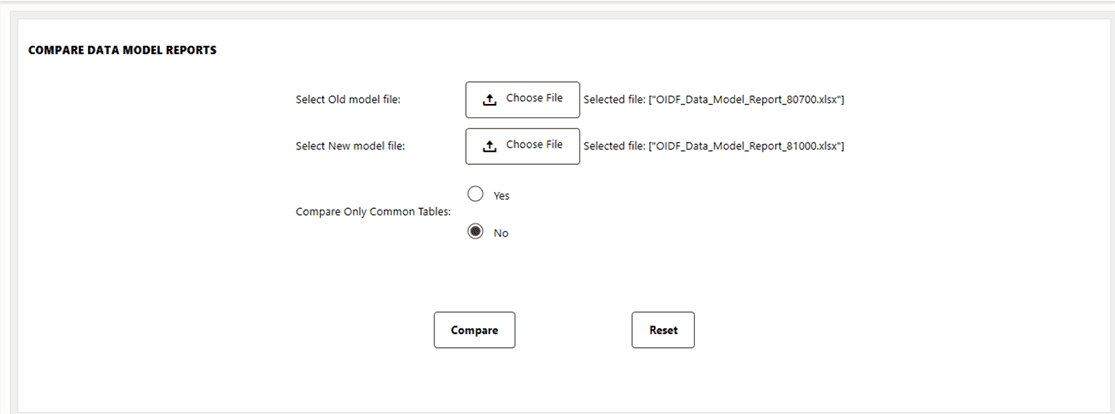 38Compare Data Model Reports and Generate Data Model Difference Report