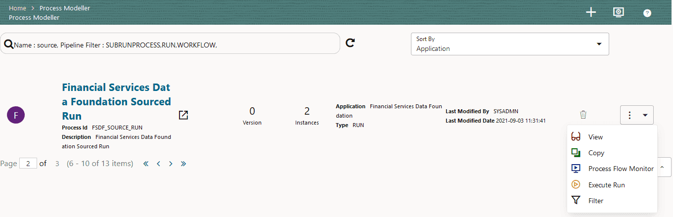 7 Executing Run through Process Modelling Framework in OFSDF