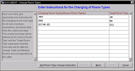 Change Room Type to Another Room Type