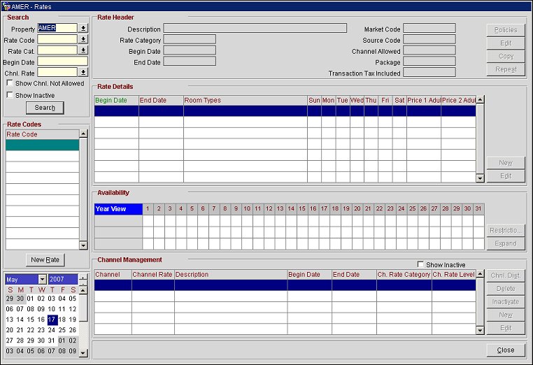 Understanding the Rates Screen