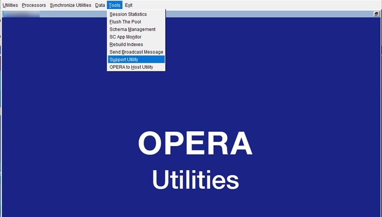 Access Support Utility through OPERA V5