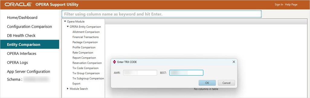 OPERA Entity Comparison