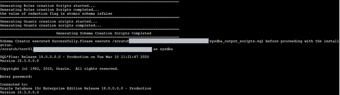 Execute the Schema Creator Utility in Offline Mode