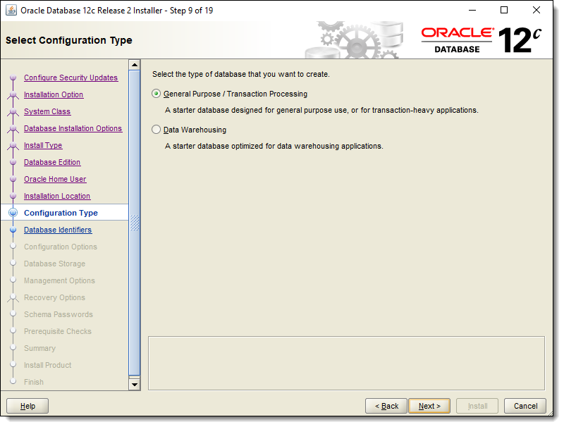 Installing Oracle Database 12c