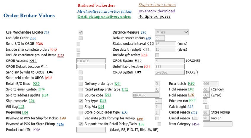 Setting Up Interface Values