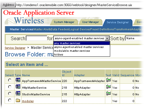 Oracle Application Server Wireless Tools