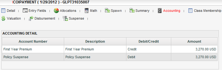 View Accounting in OIPA