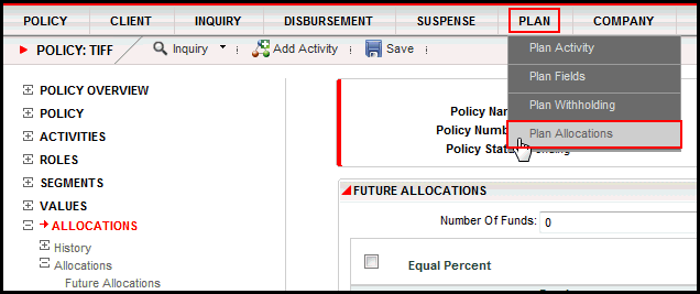 Allocation Screens in OIPA