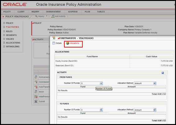 Allocation Screens in OIPA