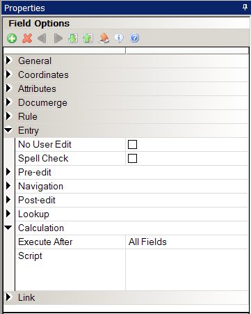 Using the Field’s Properties Window