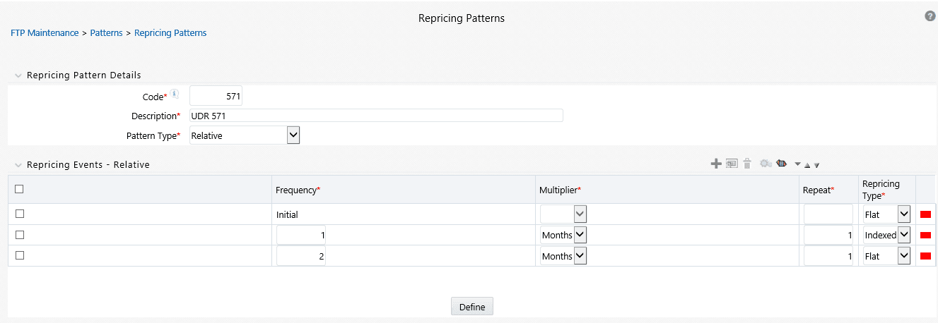 User Defined Repricing Patterns