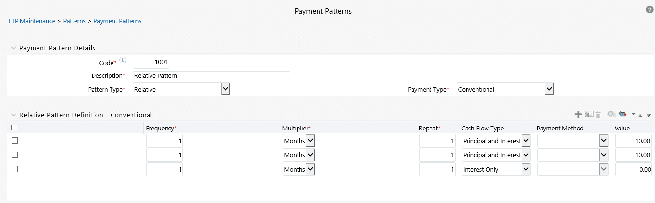 User Defined Payment Patterns