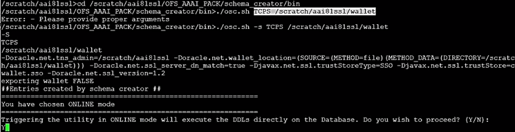 Execute the Schema Creator Utility in TCPS Mode