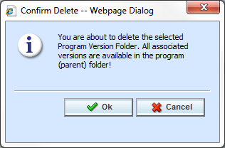 Deleting a Program Version Folder