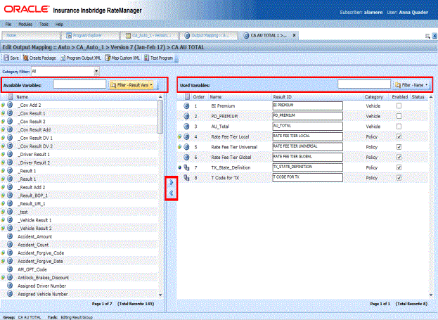 Editing an Output Mapping