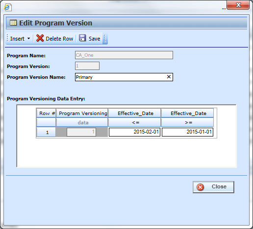 Editing a Program Version