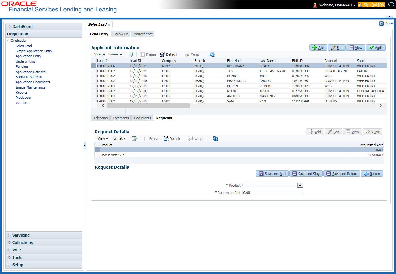 Oracle Financial Services Lending and Leasing