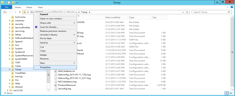 Step 4: Assigning Permissions - Windows Temp Folder
