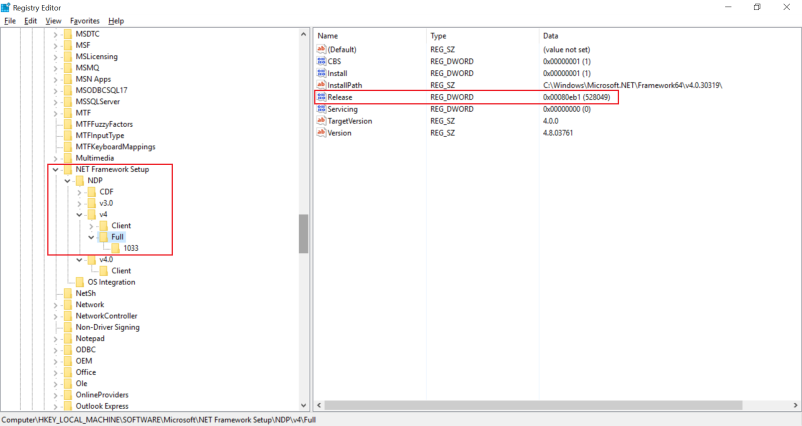 Step 1 – Verify or Install .NET 4.8.0