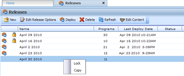 Releases Listing Fields