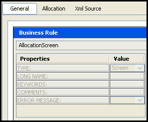 AllocationScreen Rule