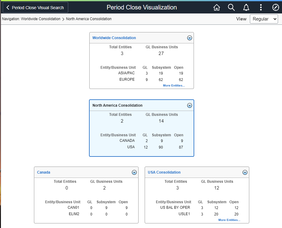 Using Period Close Visualization