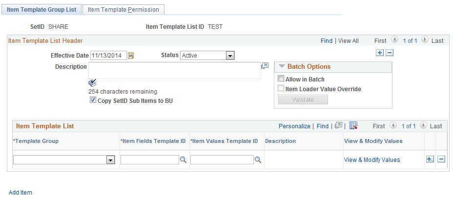 Creating Item Template Lists