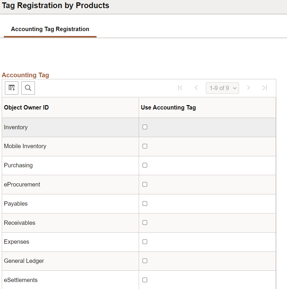 Setting Up Accounting Tags
