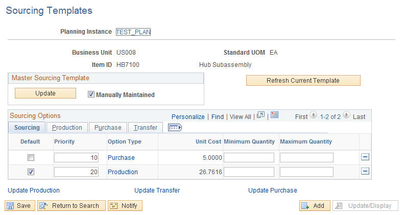 Refining and Viewing Sourcing Information Details