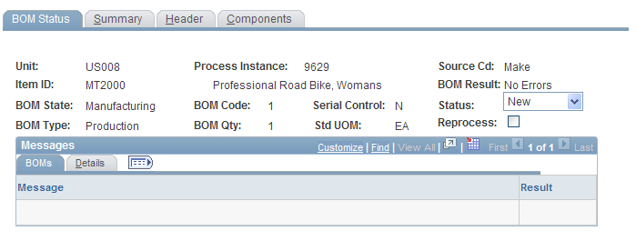 Viewing and Correcting Mass Maintenance Staged BOMs