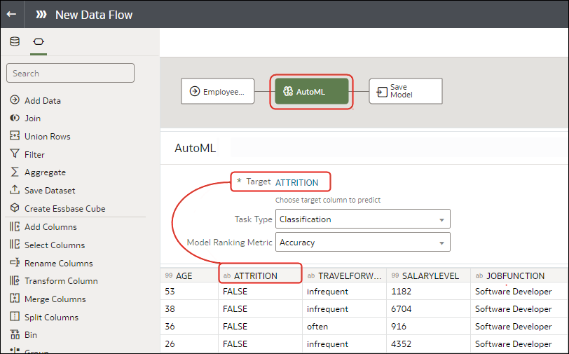 Oracle Analytics予測モデルの作成および使用