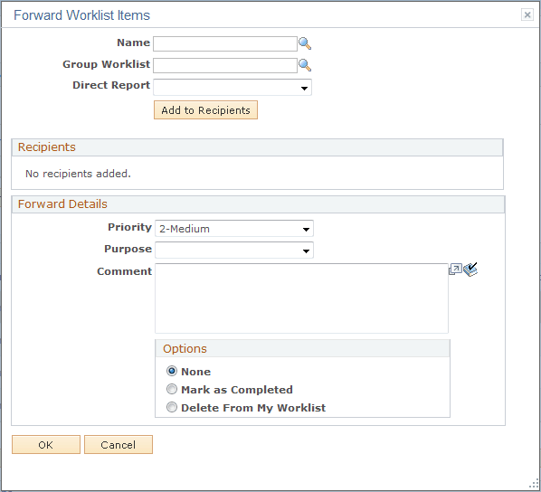 Forwarding and Reassigning Worklist Entries