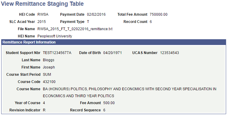 Viewing Remittance Staging Data