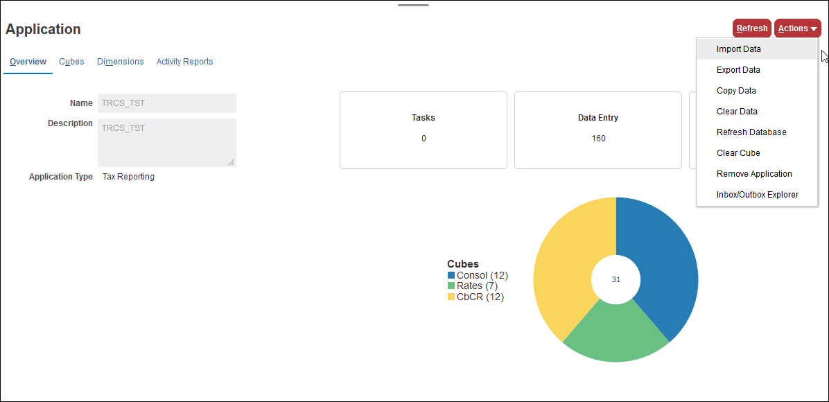 Carga del archivo de importación de datos