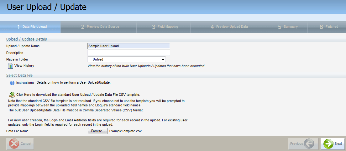 Uploading multiple user accounts