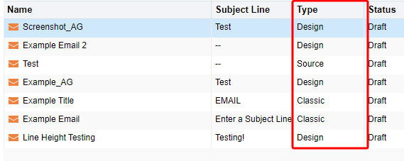 Asset Type Column