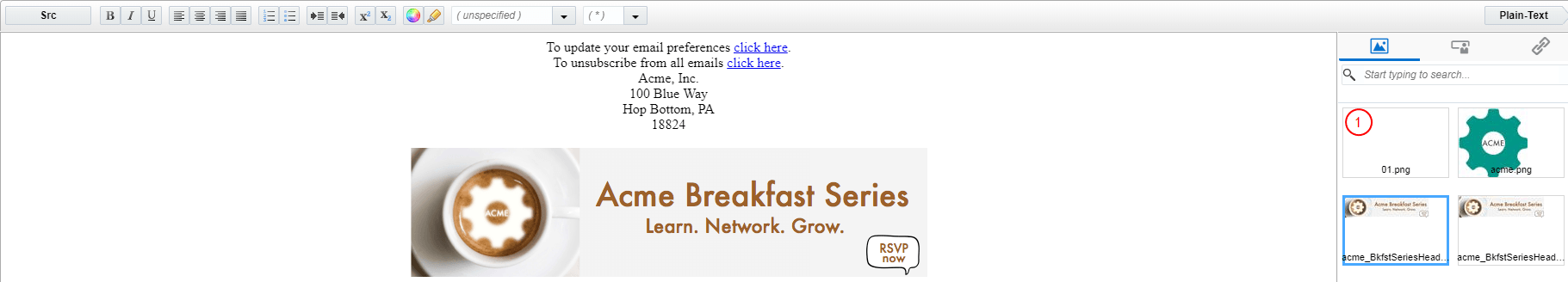 Using the rich text editor