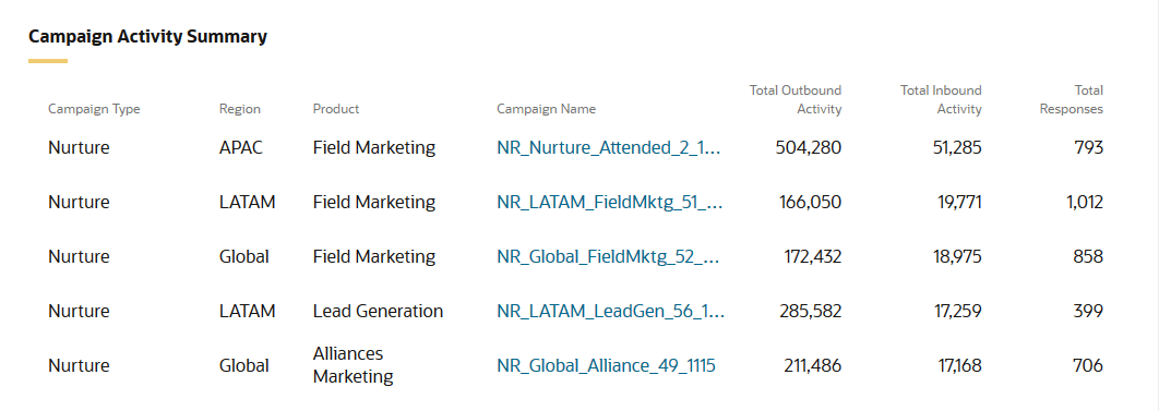 Campaign Analysis dashboard